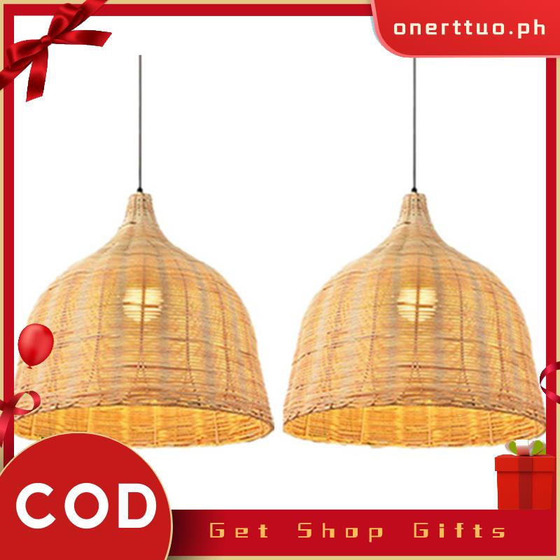 COD Rattan Lamp Pendant Light Vintage Hanging Lamp Shades E27 Living ...