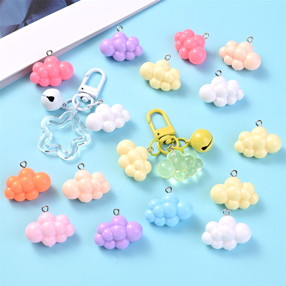 10pcs 22x26mm Resin Cute Cloud Charms Colorful Shiny Pendant For ...