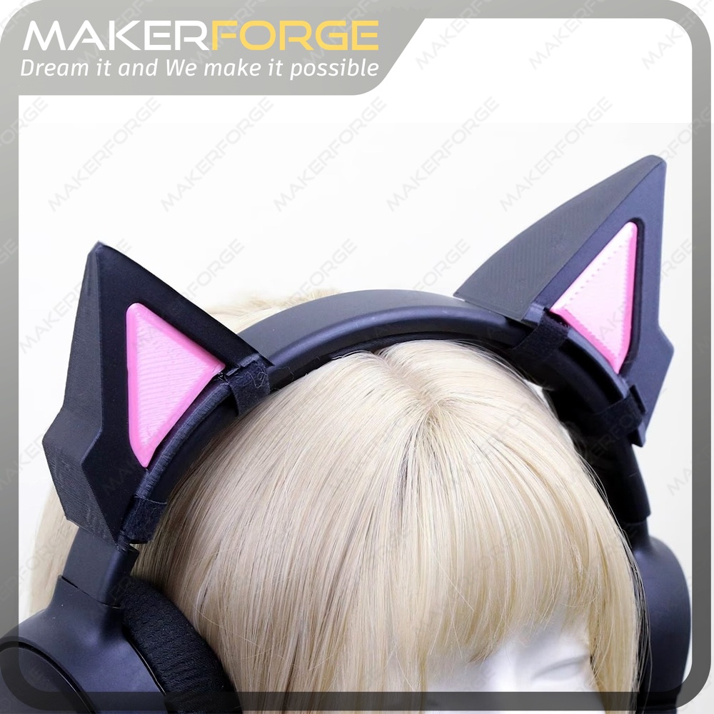 Cyber Mecha Cat Ears for Cyberpunk Headset Headband 3D for Cosplay ...
