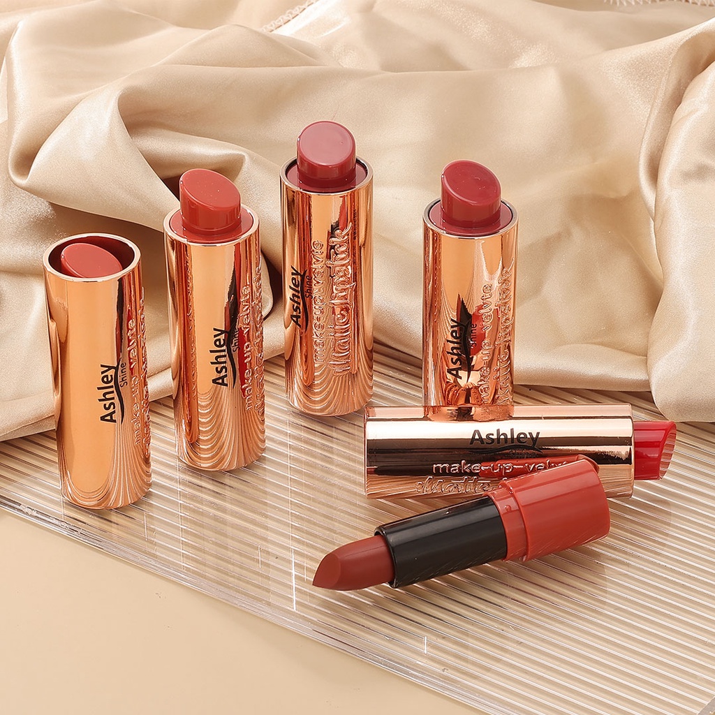 Ashley Shine Matte Lipstick Velvet Waterproof Non-marking Long-lasting ...