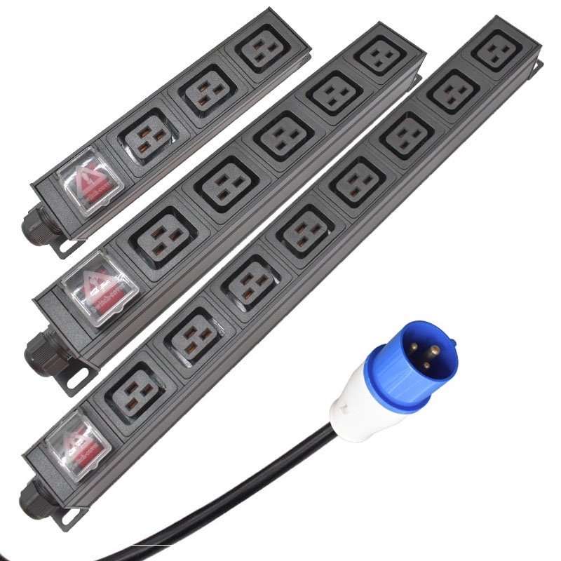16A 4000W PDU power strip Distribution Unit double break switch C19 socket 32AIndustrial plug 2M ...