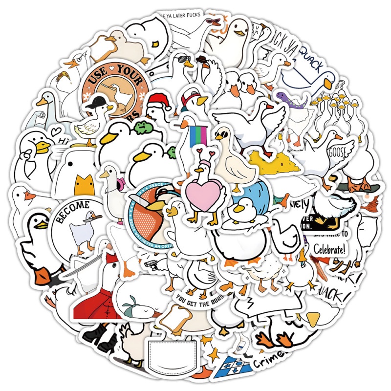 100Pc/set Cute Duck Sticker, Waterproof Cute Quack Duck Sticker Pack ...
