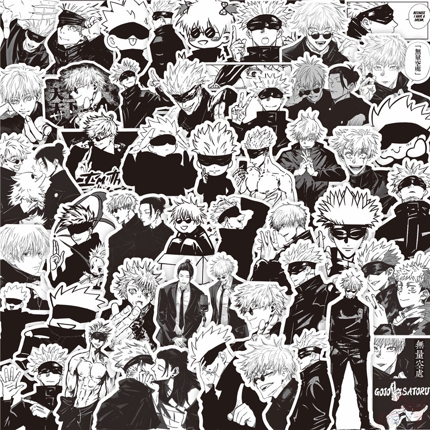 80Pcs/Set Satoru Gojo . Classical Black & White Series 01 Stickers ...