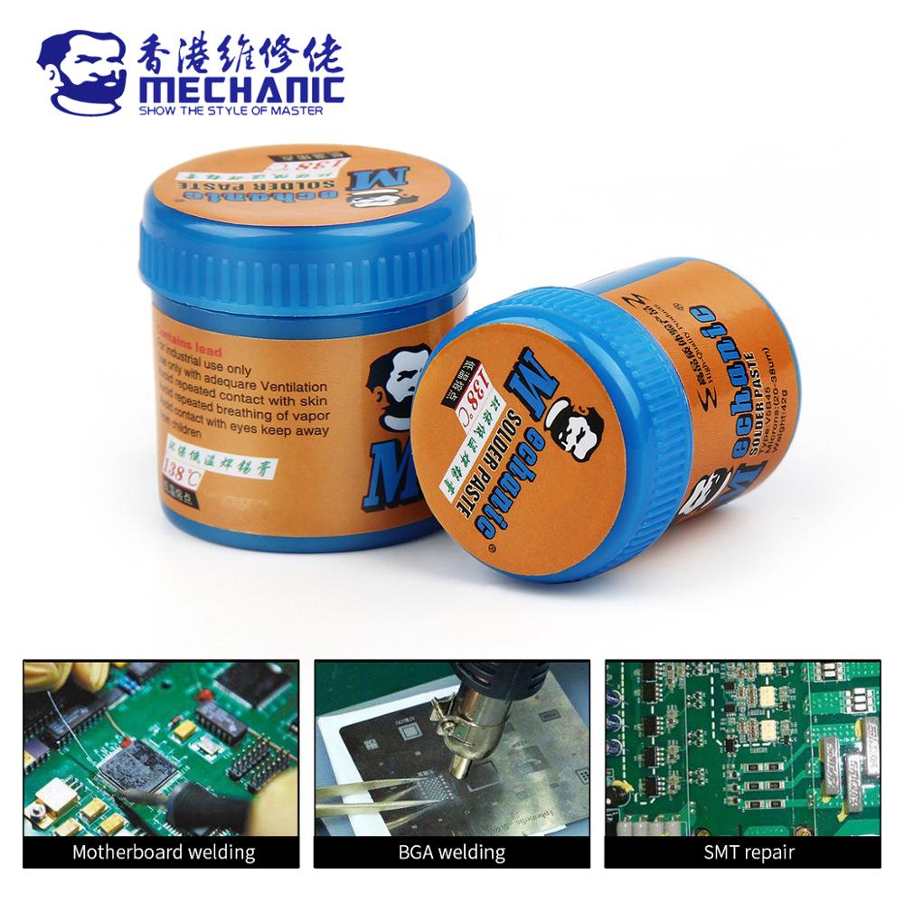 MECHANIC 138℃ Lead-Free Solder Tin Paste Low Temperature Melting Point ...