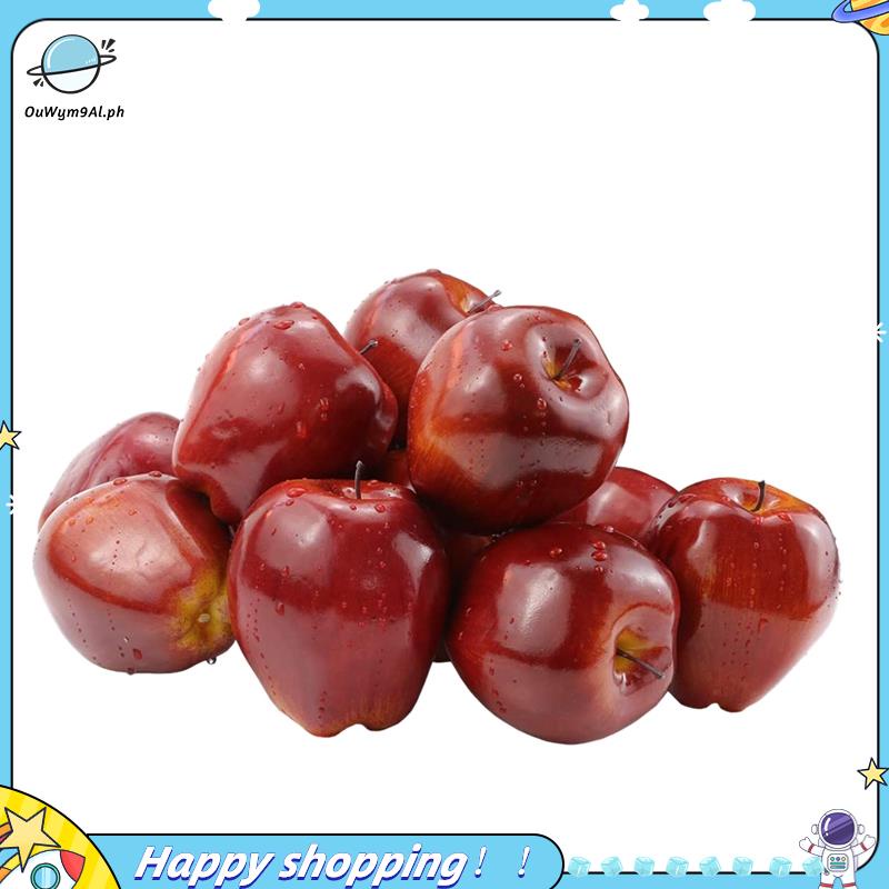 【ouwym9al】12 Pcs Fake Fruit Apples Artificial Apples Lifelike ...