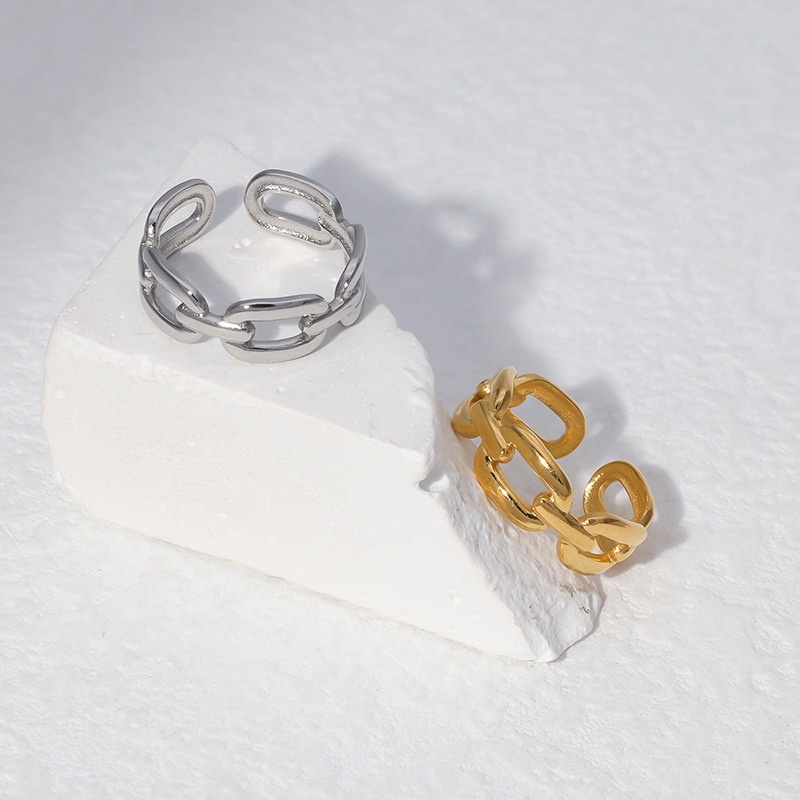 Street Style Chain Design Does Not Fade Titanium Steel Ring Female ...