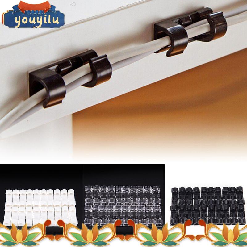 20pcs/lot Wire Fixing Clamp Clip Desktop Wire Clear Up Clips Holder ...