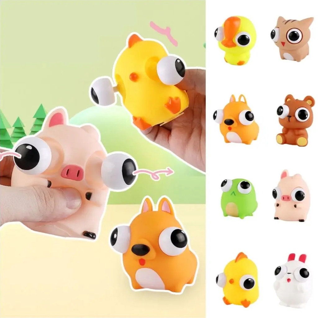 Frog Elastic Pop Eye Squeeze Sensory Toys Cartoon Slow Rebound Rabbit ...
