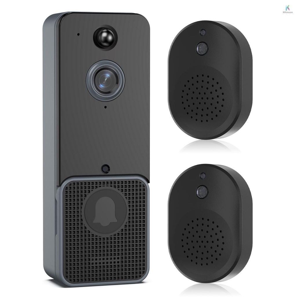 KKmoon PIR Video Doorbell 2 -Way Door Detection Two Alerts Audio Vision ...