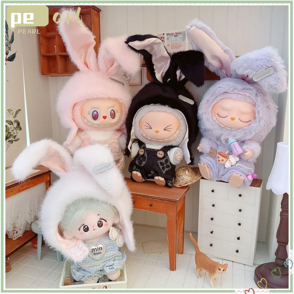 PEALIR Doll Rabbit Ear Cap, 17cm Labubu Cartoon Rabbit Ear Doll Long ...