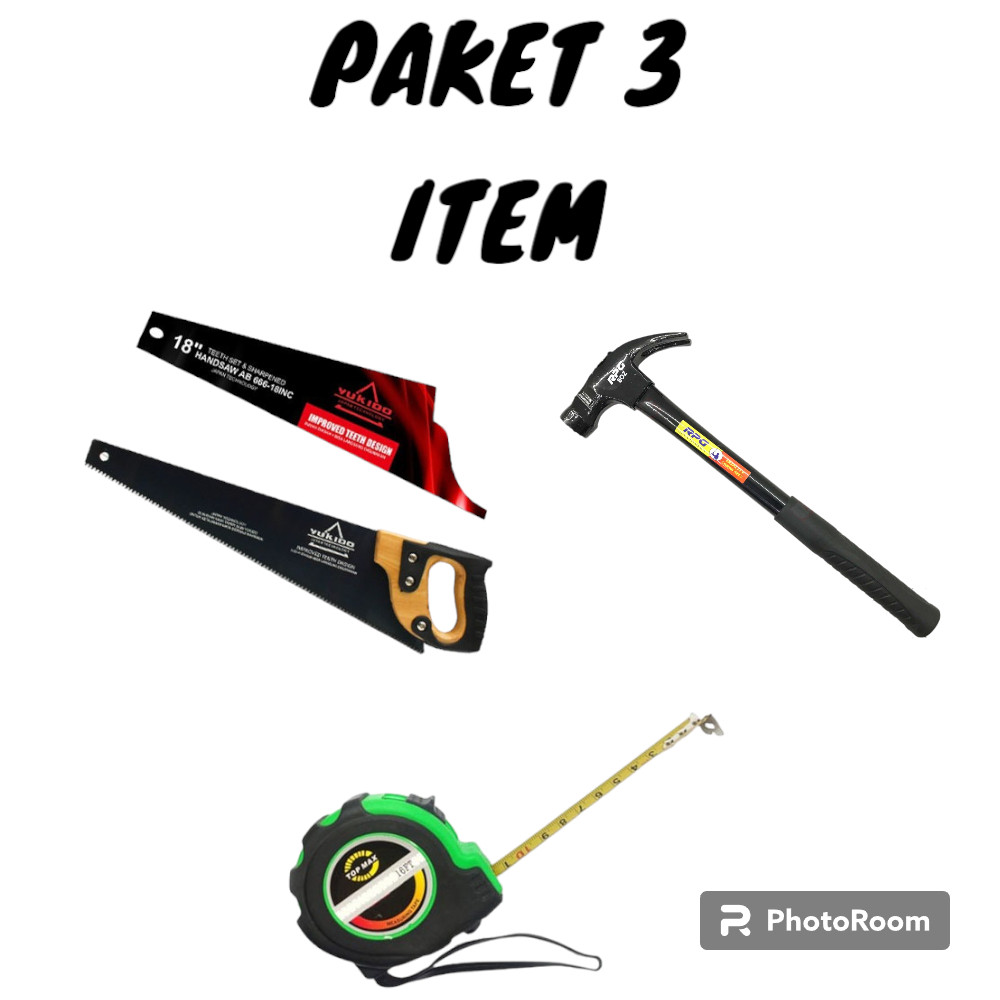 Complete 3 in 1 Handyman's Tools Package - Goat Hammer Wood Saw Removes ...