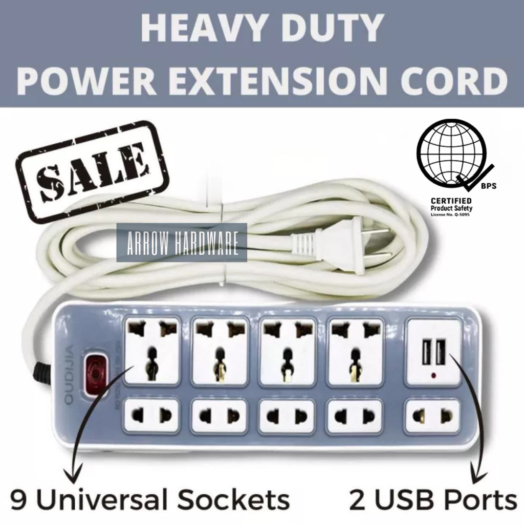 Dragon Heavy Duty Extension Cord With Multiple Universal Socket and 2 ...