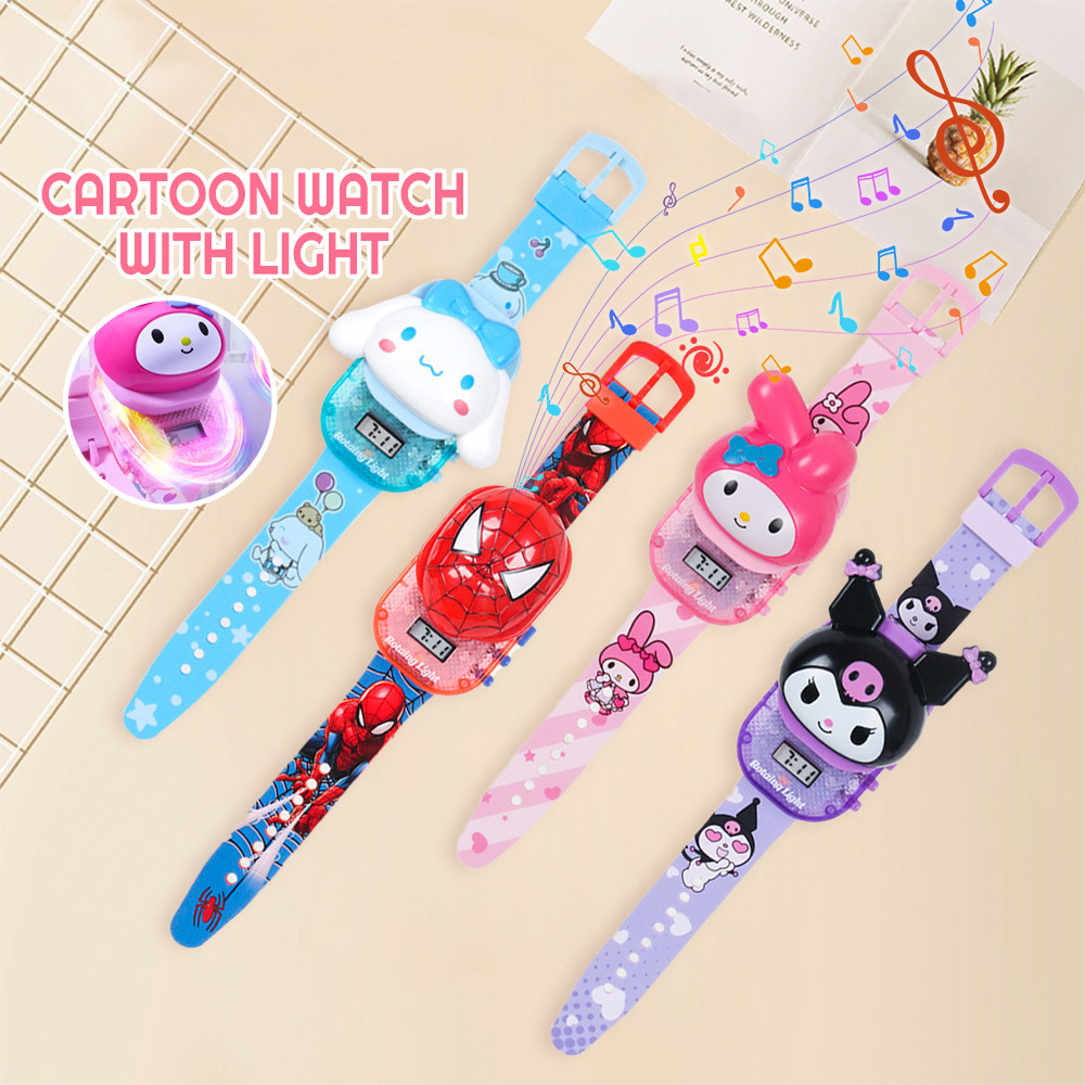 ROlbaby Watch For Kids Girl Kuromi Watch For Kids LED Light Relo For ...