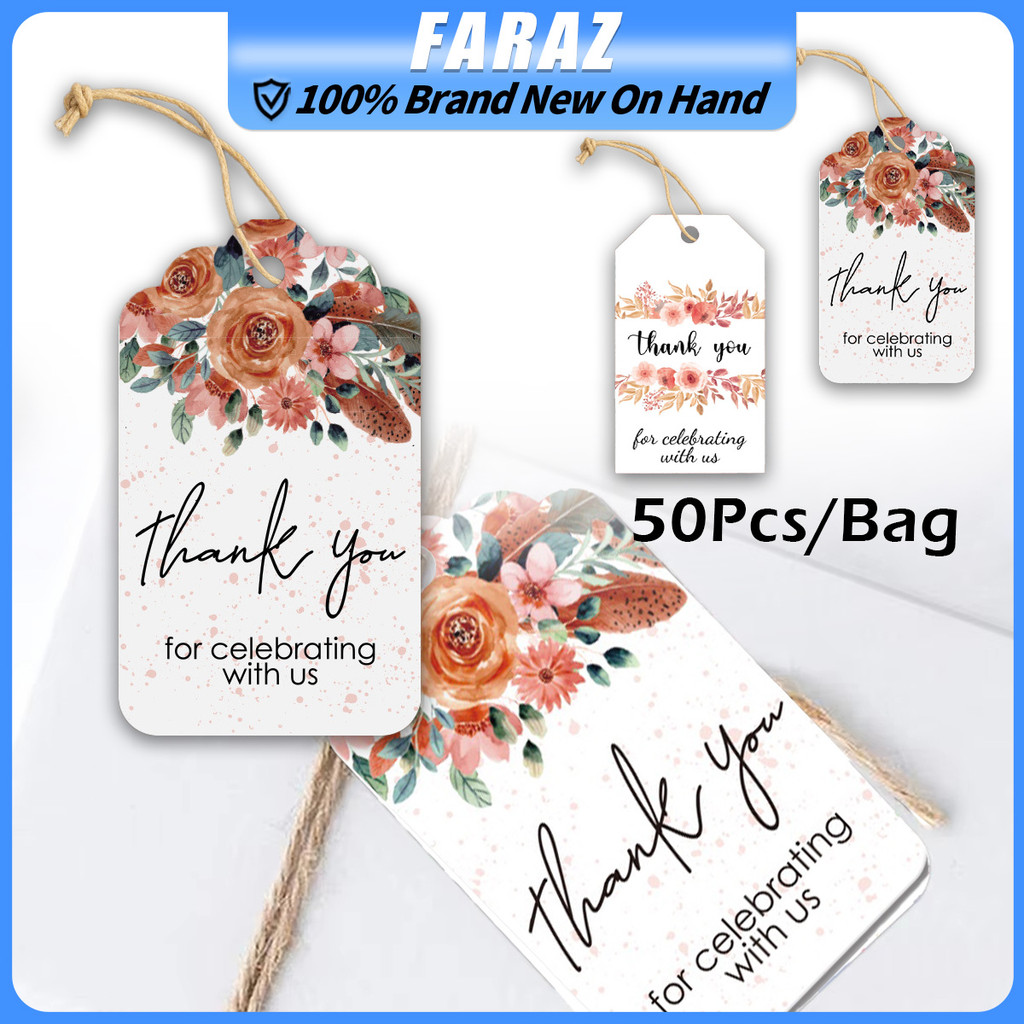 50 Sheets/Pack Personalize Tags With 10M Hanging Strings Wedding Party ...