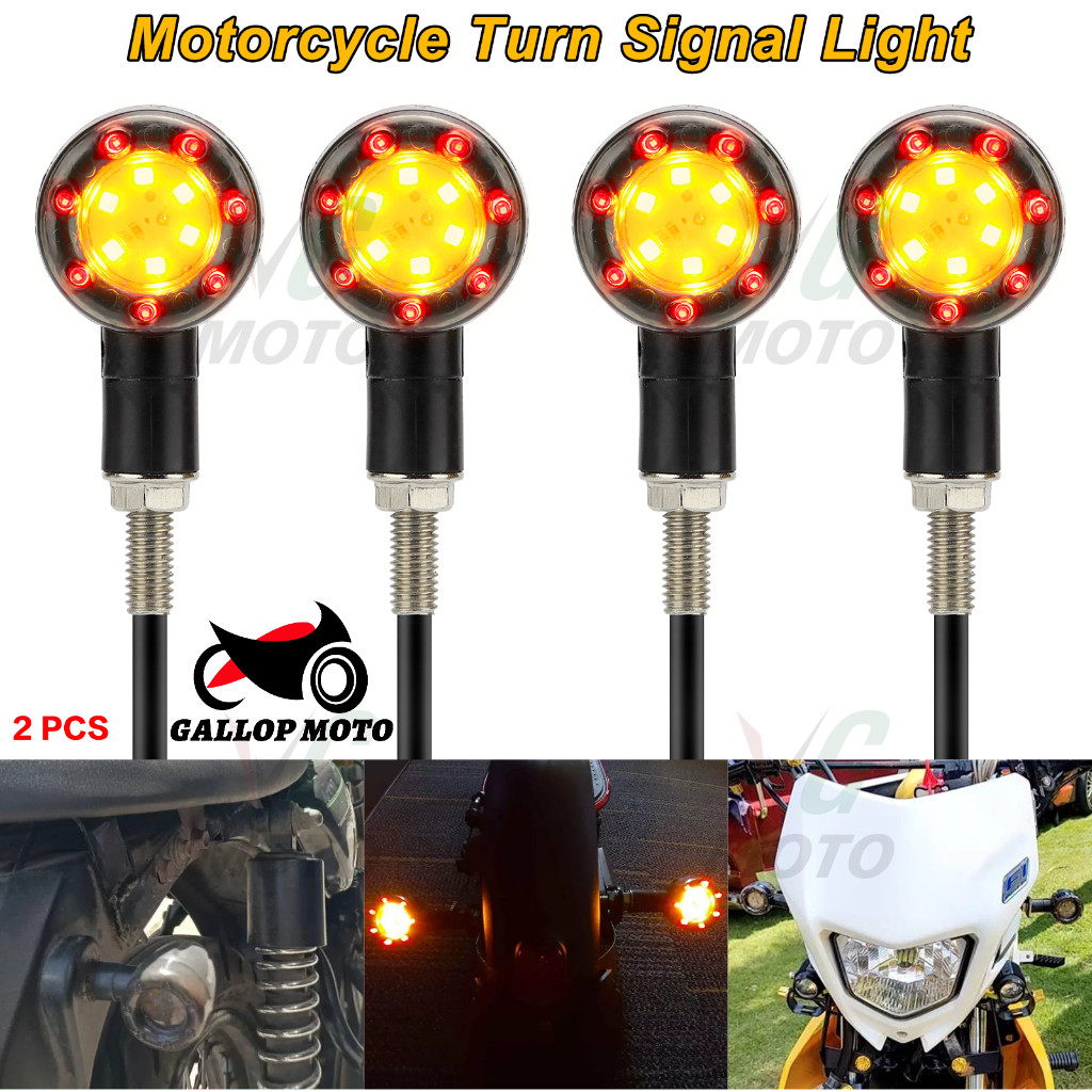 4PCS Motorcycle Bike LED Amber+red Turn Signal light Blinker Light ...