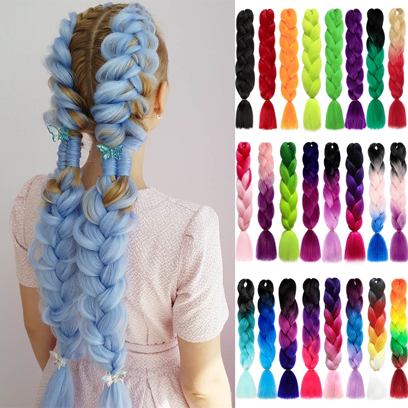 24 Inch Synthetic Jumb Braids Ombre Braiding Hair Extension Box Braid ...
