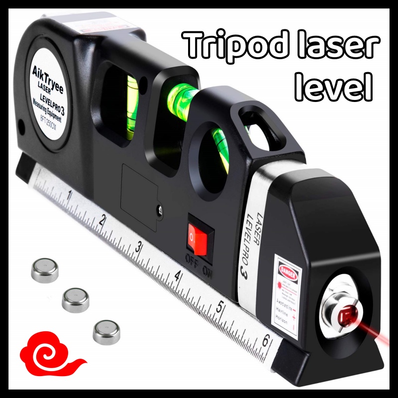 Multipurpose Level Laser Horizon Vertical Measure Tape Horizontal Ruler Infrared Level Cross ...