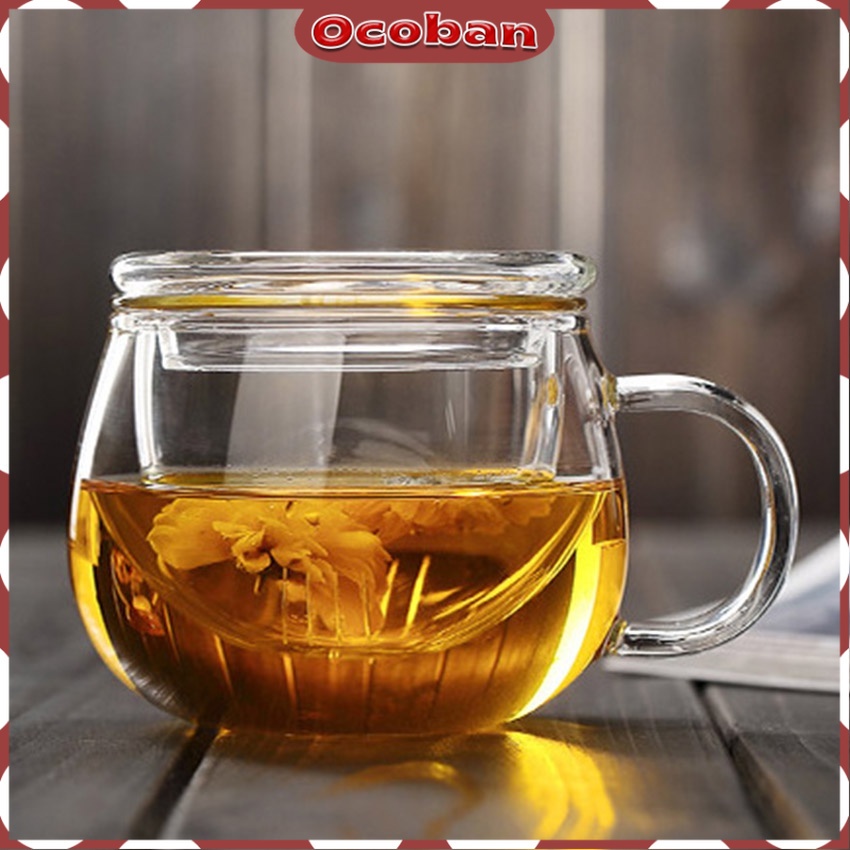 OB 350ml Thickened Tea cup Heat resistant With Glass Strainer And Lid ...