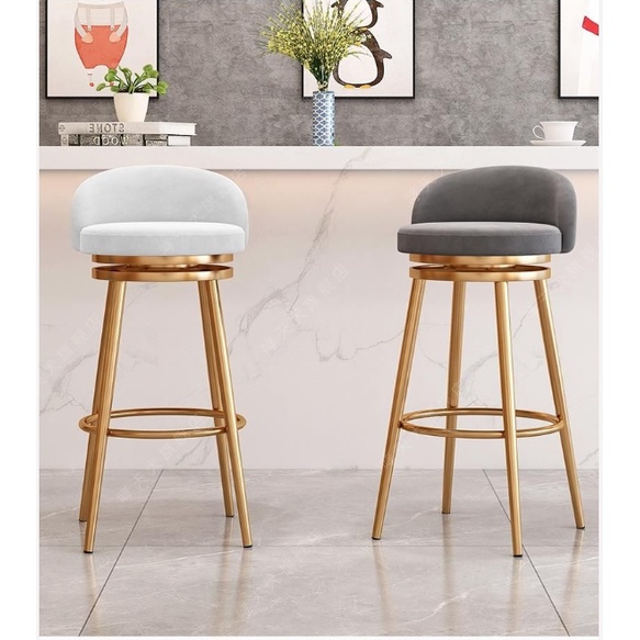 New Nordic Luxury Rotating Bar Chair with Backrest Family Living Room ...