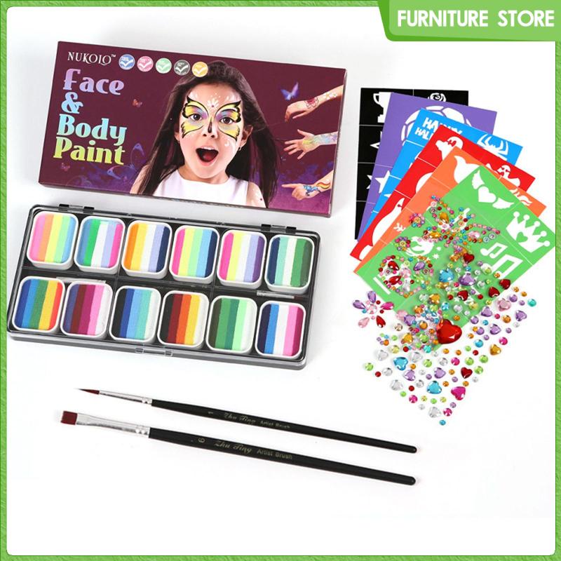 [Wishshopeelxj] Face Body Paint Palette Neon Face Painting for Birthday ...