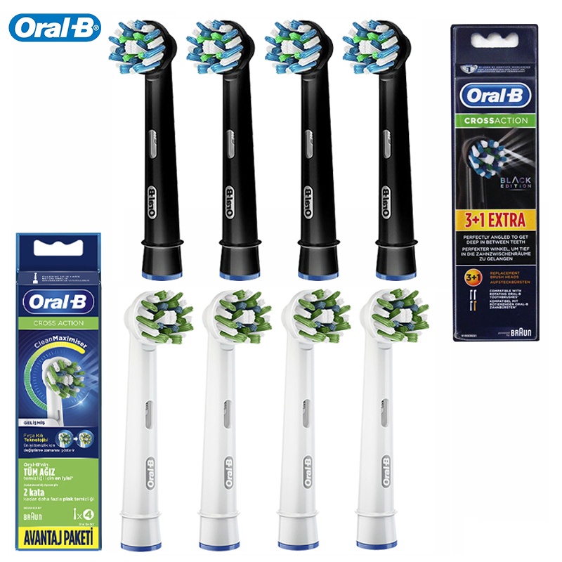 Oral B Electric Toothbrush Heads EB50 Cross Action Replacement Brush ...