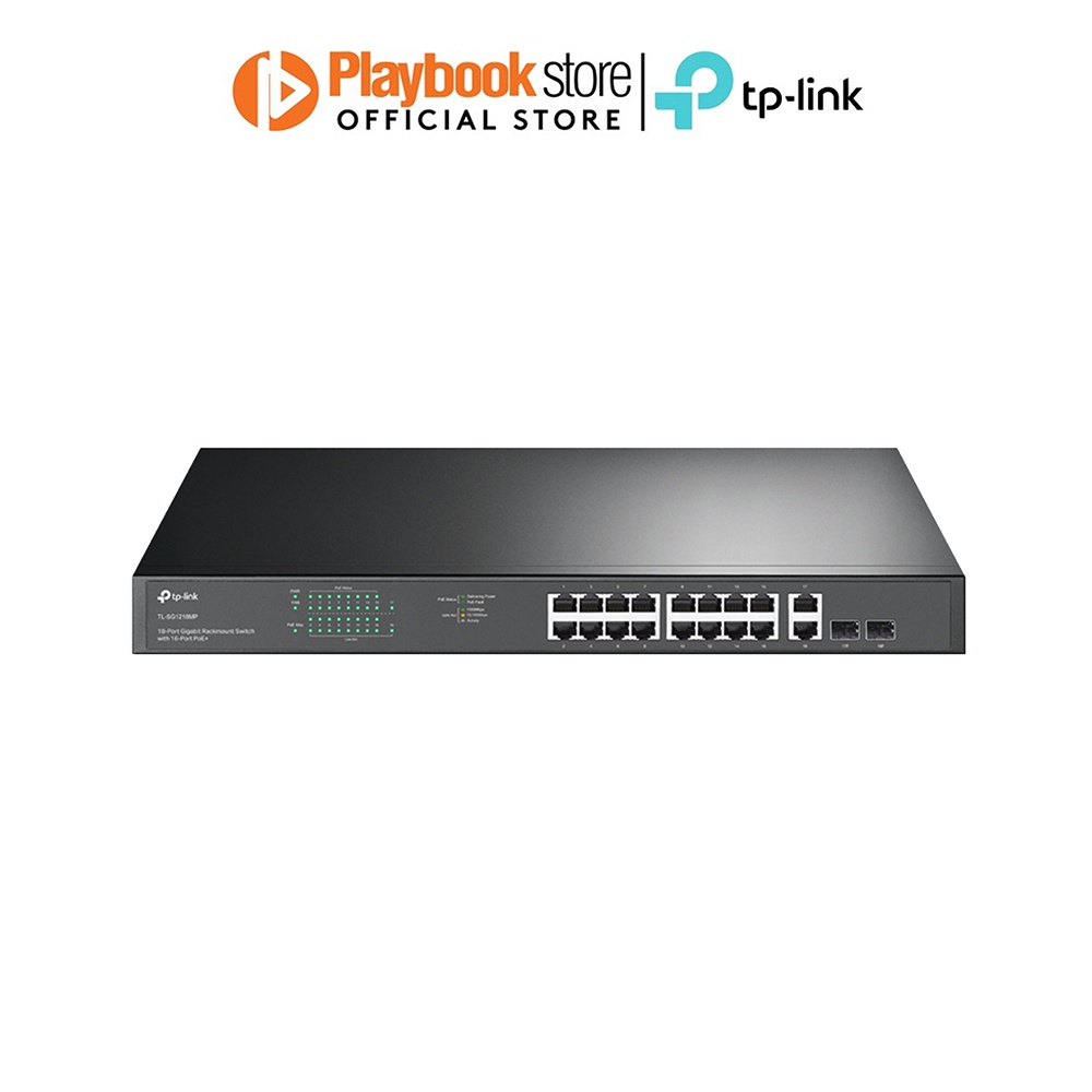 TP-Link TL-SG1218MP Plug & Play 18-Port Gigabit Rackmount Switch with ...