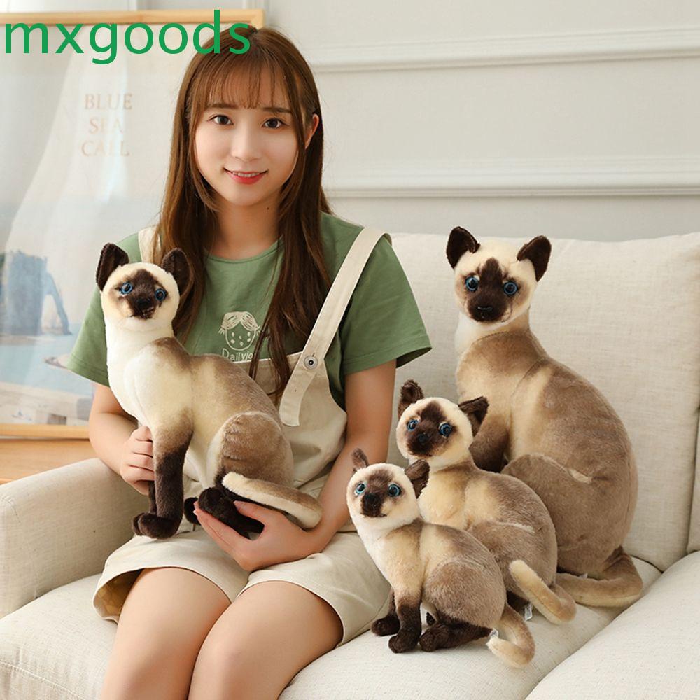 MXGOODS Simulation Cat Real-life Birthday Gift Home Decor American Shorthair Siamese Cat ...