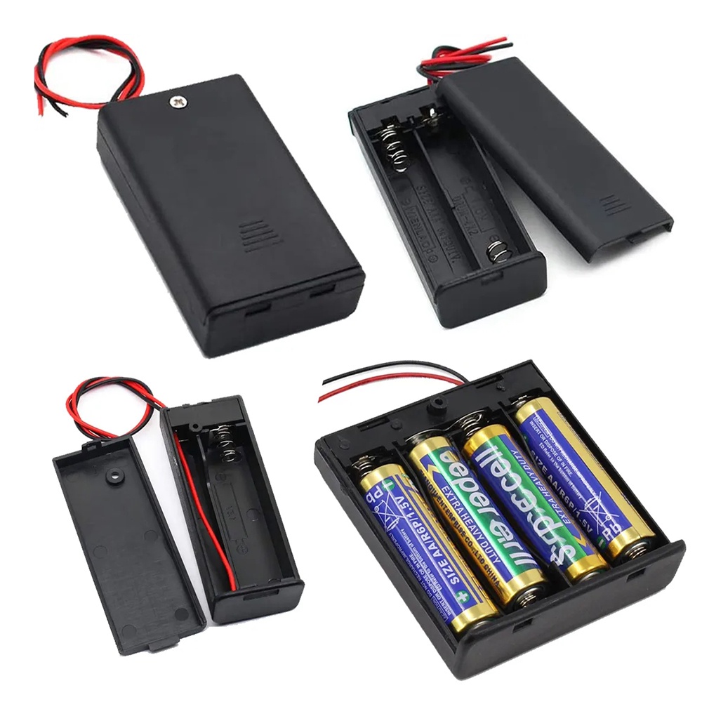 1/2/3/4 Slot AAA Battery Case Battery Box AAA Battery Holder With Leads ...
