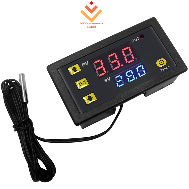 W3230 DC12V 24V AC110V-220V Digital Temperature Controller LED Display ...