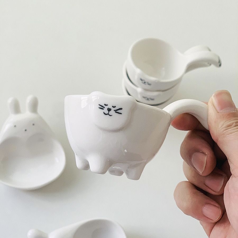 Ceramic Dish Cute Cat Tail Handle Dipping Dish Ketchup Flavor Dish ...