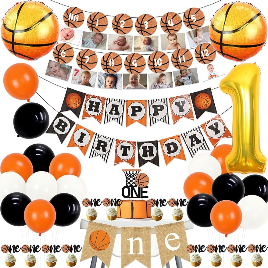 CHEEREVEAL Basketball 1st Birthday Decorations Basketball Theme Cake ...