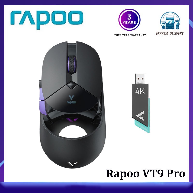 Rapoo VT960 PRO Wired/Wireless RGB Gaming Mouse PAW3395 Sensor 26000 ...