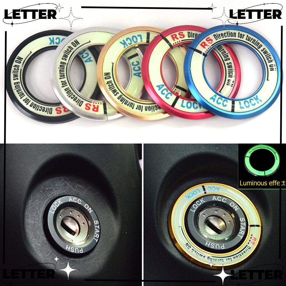 LET Car Ignition Switch Cover Practical Alloy Decoration Stickers for ...
