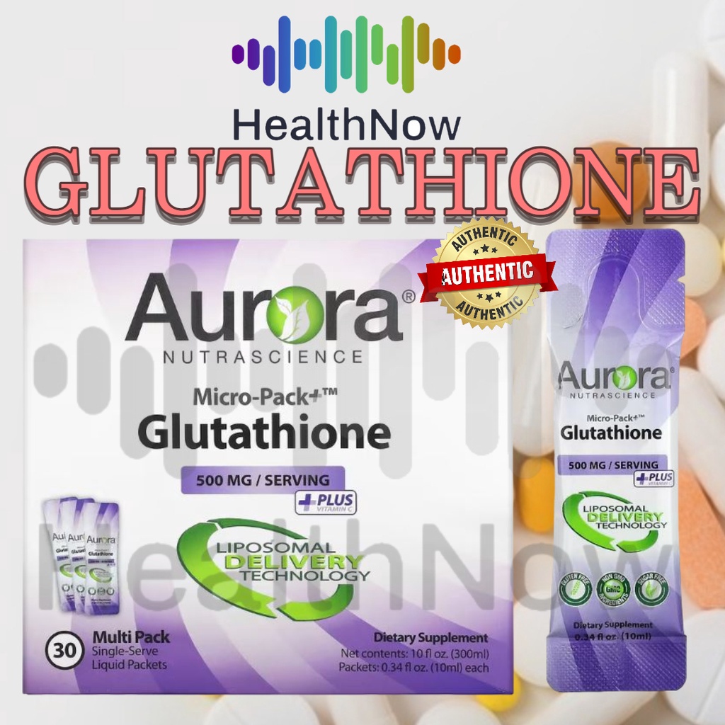 (EXP:4/24)Aurora Nutrascience, Micro-Pack+ Glutathione, 500 mg, 1 Packet, 0.34 fl oz (10 ml ...
