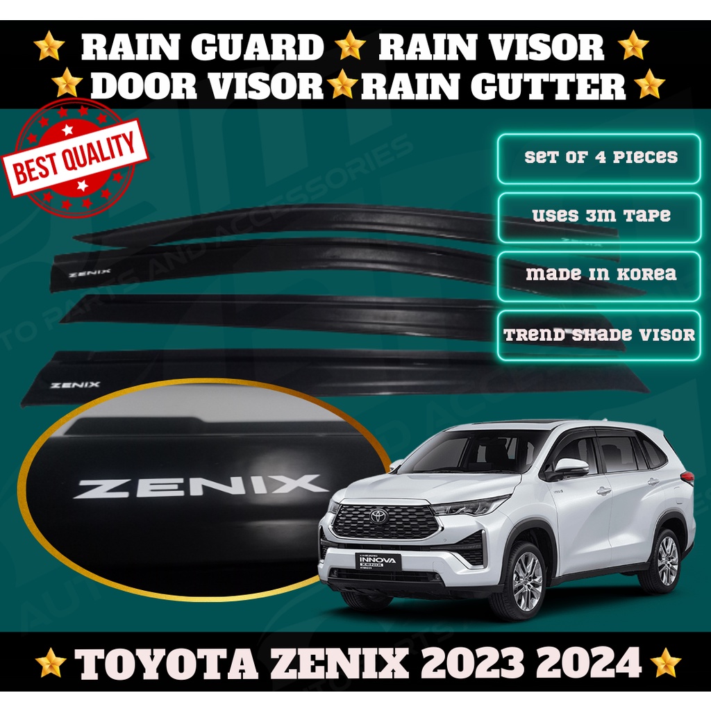 TOYOTA INNOVA ZENIX 2023 2024 RAIN VISOR RAIN GUTTER DOOR VISOR DOOR ...