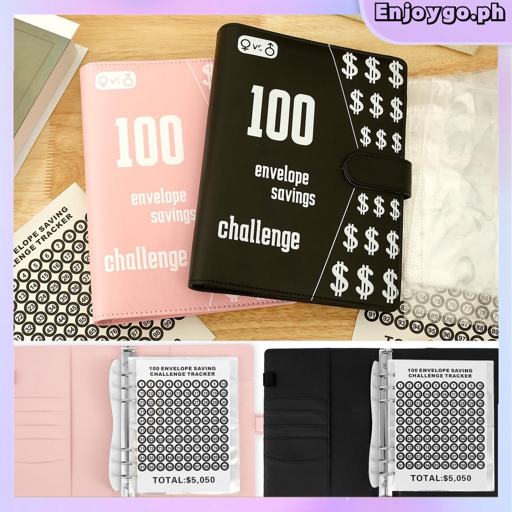 100 Envelopes Money Saving Challenge Binder Budget Binder Book with 4 ...