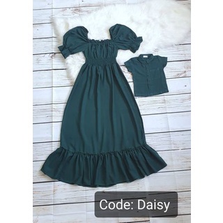 FAMILY TERNO CLOTHING MATCHING MAXI DRESS/POLO TWINNING COUPLE MOTHER ...