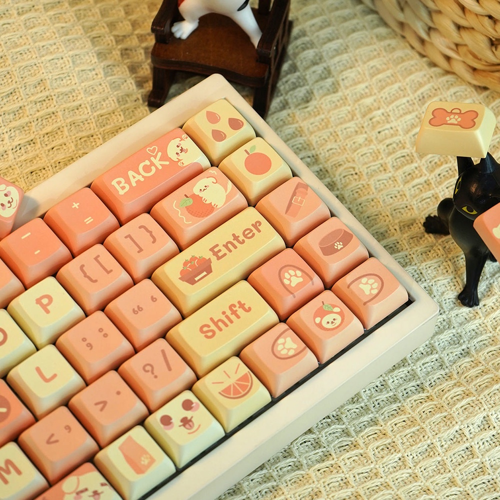 Orange Puppy 127Keys/Set Keycaps Five-Sided PBT XDA Profile DIY Custom ...