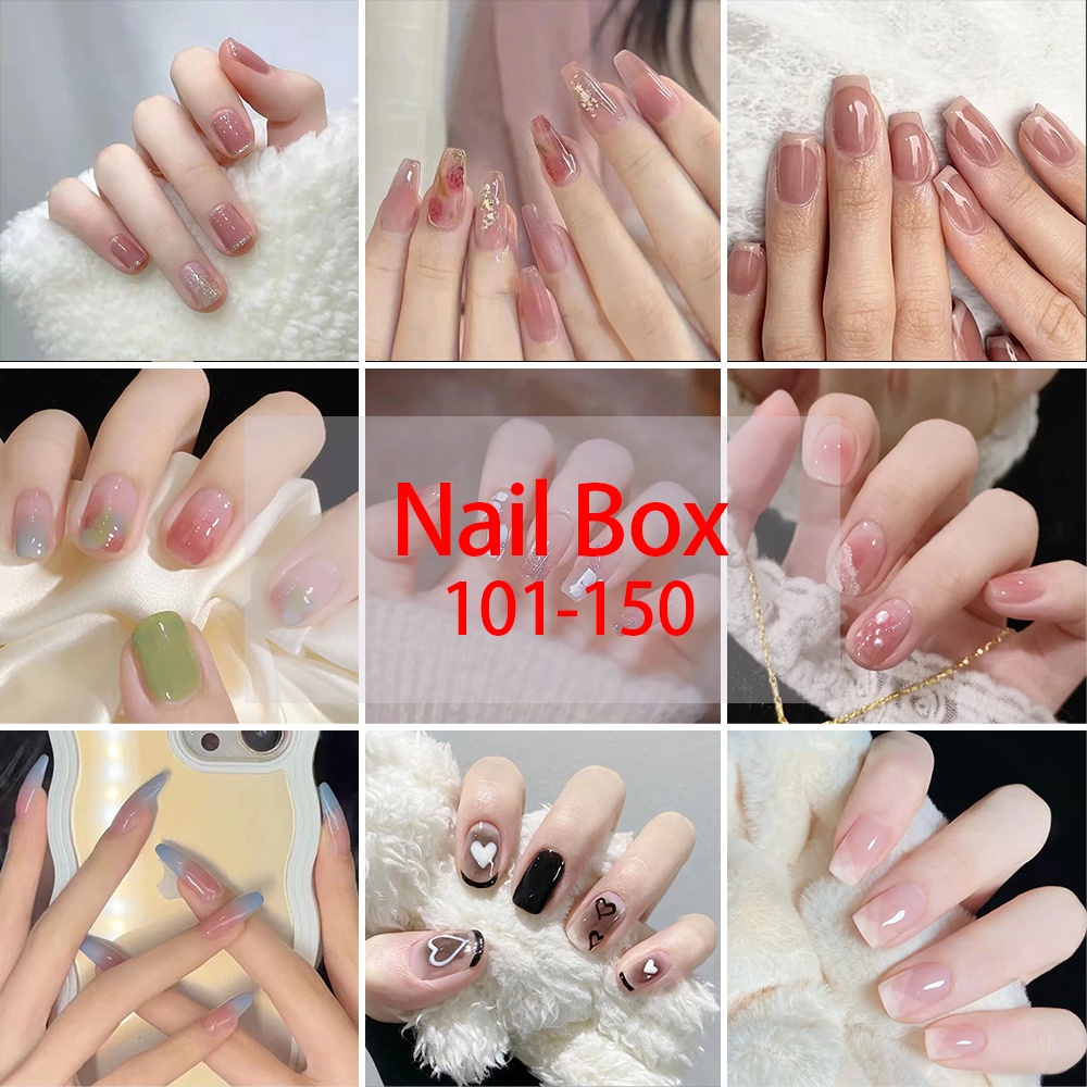 [101-150] BOX 2024 Fake Nails Set With Glue False Nails Fake Nails With ...