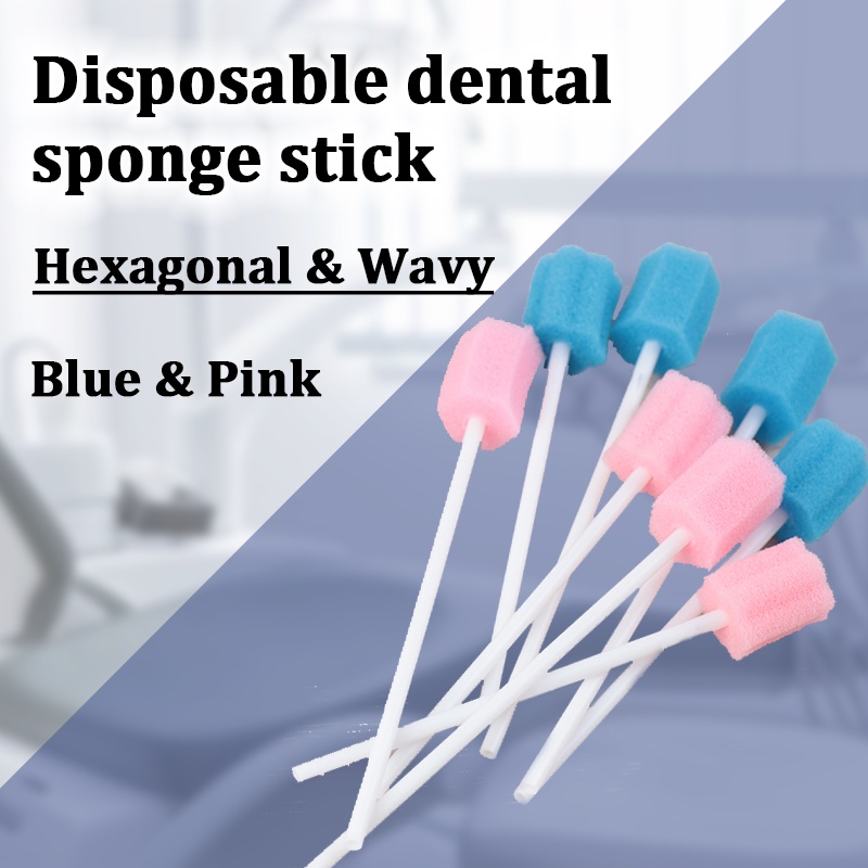 Disposable Dental Sponge Swabs - 100pcs Dental Foam Stick for Oral Care ...