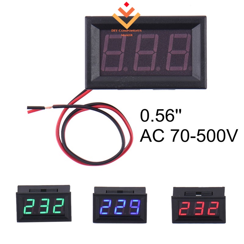 AC 70V-500V Digital LED AC Voltmeter Voltage Meter Panel AC 110V 220V ...