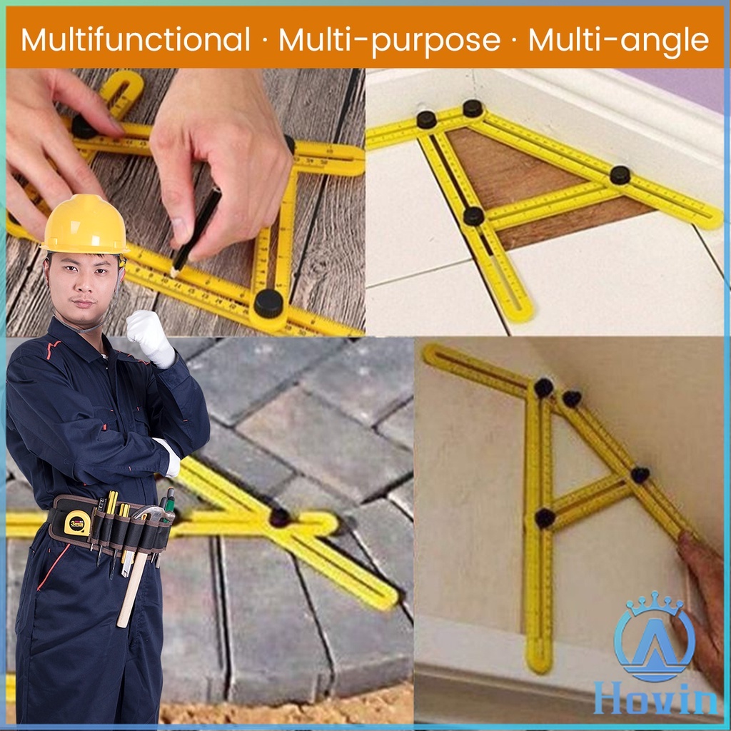 Hovin Angle Ruler Tool Multi Angle Four-fold Template Folding Ruler ...