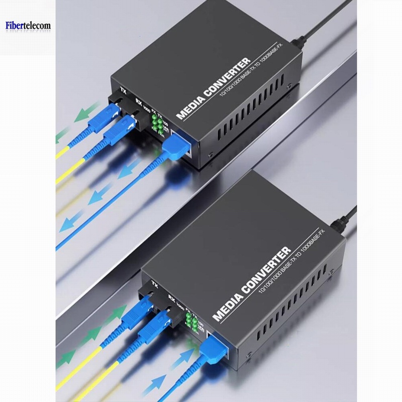 Single Mode Gigabit Ethernet Fiber Switch Dual Fiber 10/100/1000M Media ...