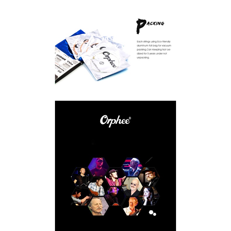 Orphee Series SA37 SA38 SA39 Acoustic Guitar Strings Set Professional ...