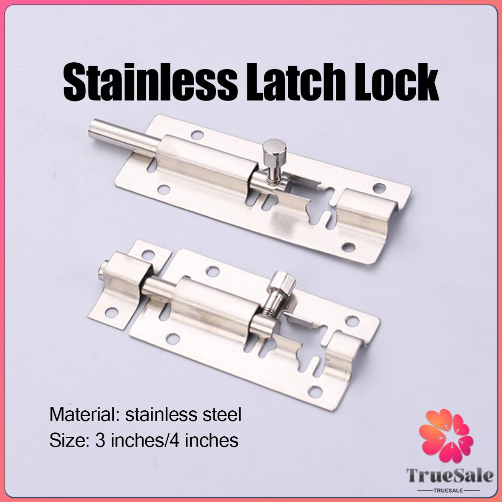 TRUESALE 3"/4" Stainless Latch Lock Sliding Lock Door Locks Anti-Theft ...