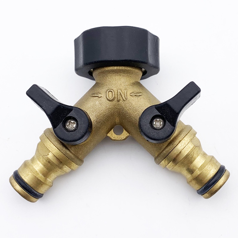 Three-Way Nipple Ball Valve Garden Double-Way Water Distributor Two-Way ...