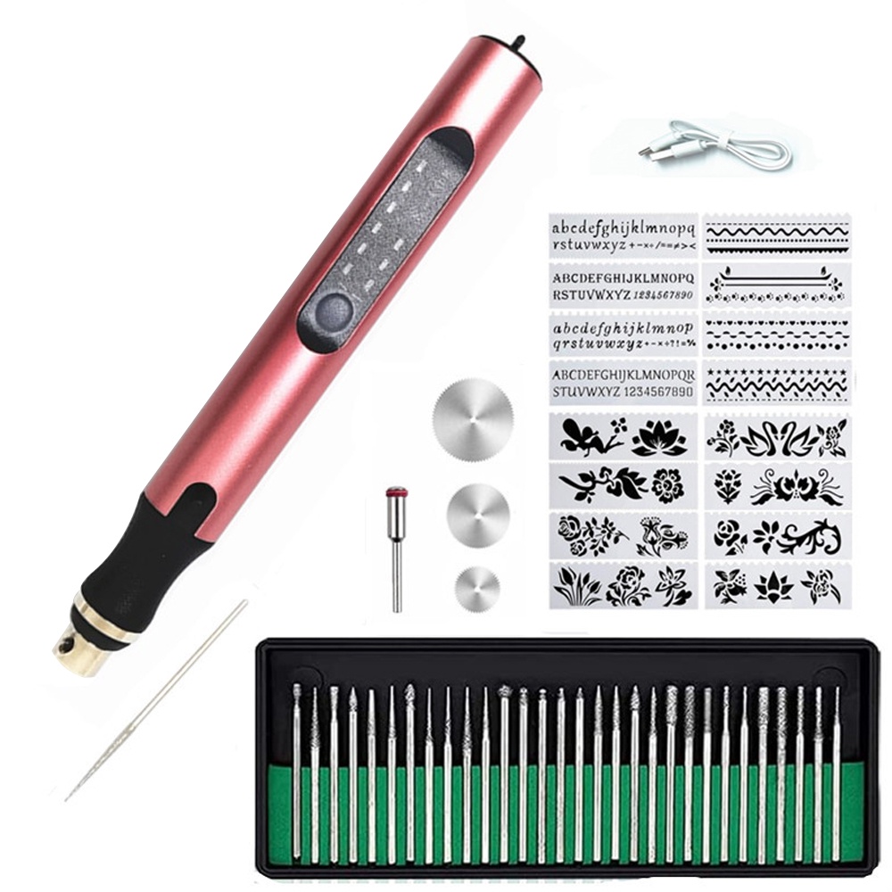 VOKTTA Electric Engraver Pen Set Mini Grinding Machine Engraver Drill 3 ...