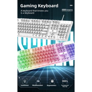 Centrix K-800 Professional Transparent Keycaps Keyboard With Multimedia ...