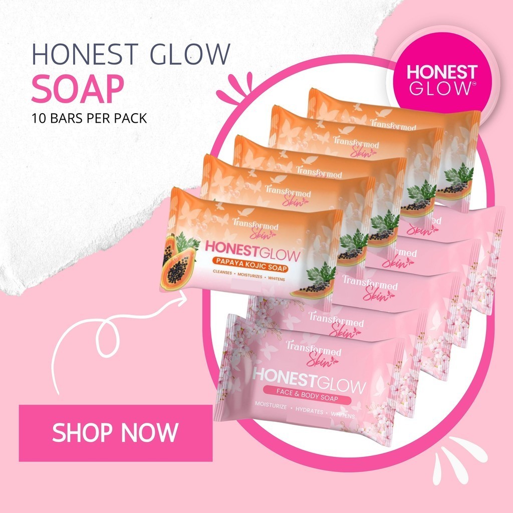 Honest Glow 10 BARS SOAP | PAPAYA KOJIC 70g & GLASS SKIN 80g ...