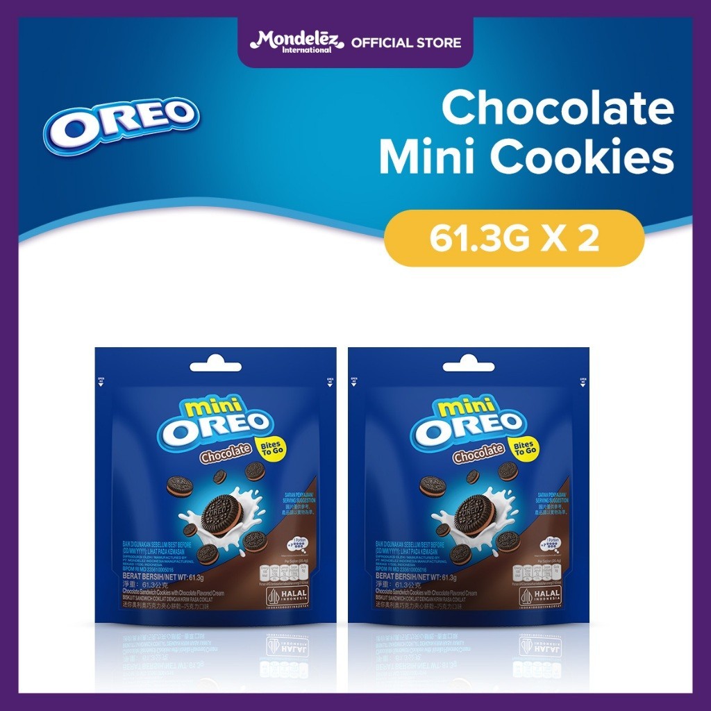 Oreo Mini Stand Up Pouch - Chocolate Flavor 61.3g Sandwich Cookie Snack ...